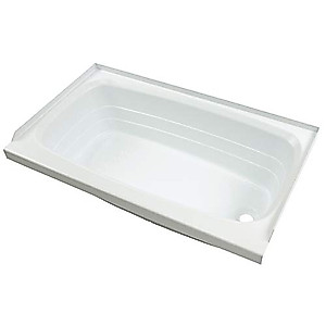 Lippert Components Replacement Bathtub with Right Drain, Scratch-Resistant ABS Acrylic for RVs, Travel Trailers, 5th Wheels and Motorhomes - 209683