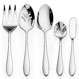 HaWare 65-Piece Silverware Set with Serving Utensils, Stainless Steel Flatware Cutlery Set for 12, Fancy Tableware Eating Utensils for Home Kitchen Restaurant Hotel, Mirror Polished, Dishwasher Safe