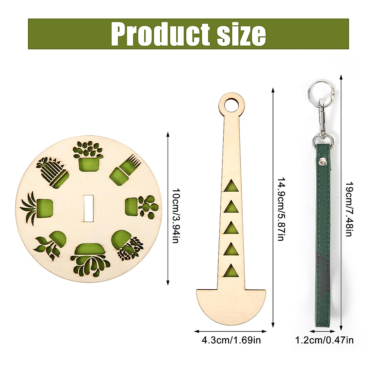 Wrist Yarn Holder, Portable Wrist Yarn Ball Minder Stand with Leather Wristband Wooden Twizzling Yarn Organizer Storage Knitting Supplies Crocheting Gift for Craft Lover (Green)