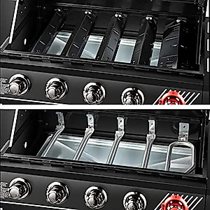 BBQration Replacement Kit for Dyna-Glo 5-Burner Gas Grill DGH474CRP DGH474CRP-D DGH483CRP DGH483CRP-D DGH485CRP DGH485CRP-D, Heat Plate and Burner Kit for Dyna Glo 5 Burner Grill