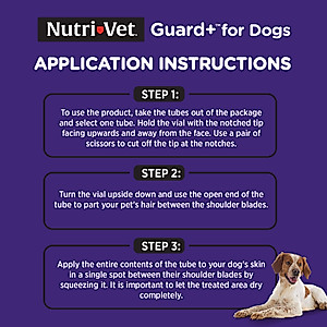 Nutri-Vet Guard+ for Dogs - Flea & Tick Prevention Treatment for Medium Dogs 23-44 lbs. - Waterproof Topical- 90 Days of Protection - 3 Monthly Doses