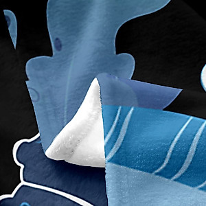 Cartoon Axolotl All Season Bed Blanket, Kawaii Axolotl Fleece Fuzzy Plush Blanket 3D Animals Flannel Throw Blanket, for Bed Sofa Couch Kids Salamander Black Blue Ultra Soft Room Decor Throw 50"x60"