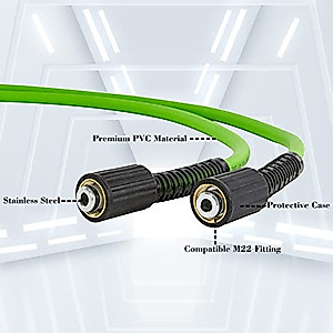 PWACCS Pressure Washer Hose for Power Washer – 3600 PSI High Pressure Replacement Hose – 1/4" x 25 FT Flexible Power Washing Extension Hose – Compatible with M22 Fittings