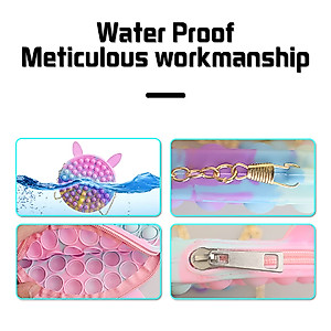 AndTree Pop Shoulder Bag Fidget Toys Rainbow Pop Bubble It Purse for Girls Gift Cross-Body Bag Rabbit Ear