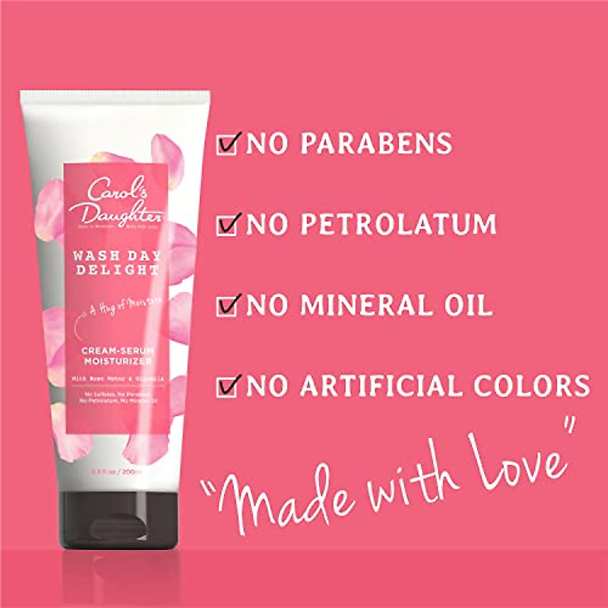 Carol's Daughter Wash Day Delight Cream Serum Moisturizer for Curly Hair, Anti-Frizz, Made with Rose Water and Glycerin, 6.8 Fl Oz