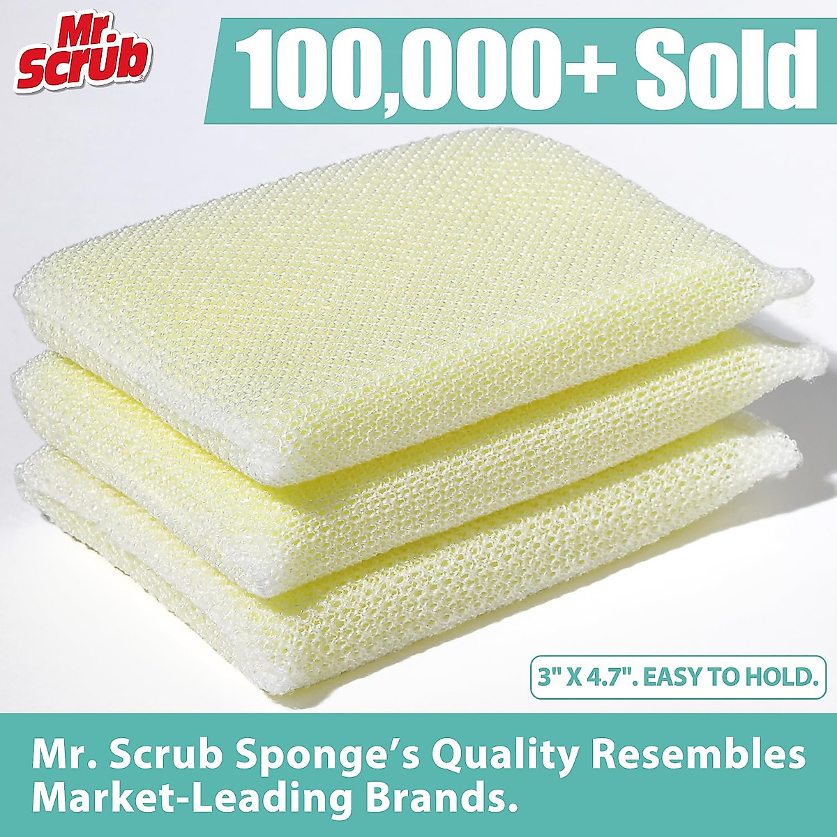 6 Pads All-Purpose Sponges Kitchen, Non Scratch Dish Sponge for Washing Dishes Cleaning Kitchen, Dish Cloths Rags Washcloths Dishcloths for Washing Dishes, Ideal for Kitchen, Bathroom, Mr. Scrub