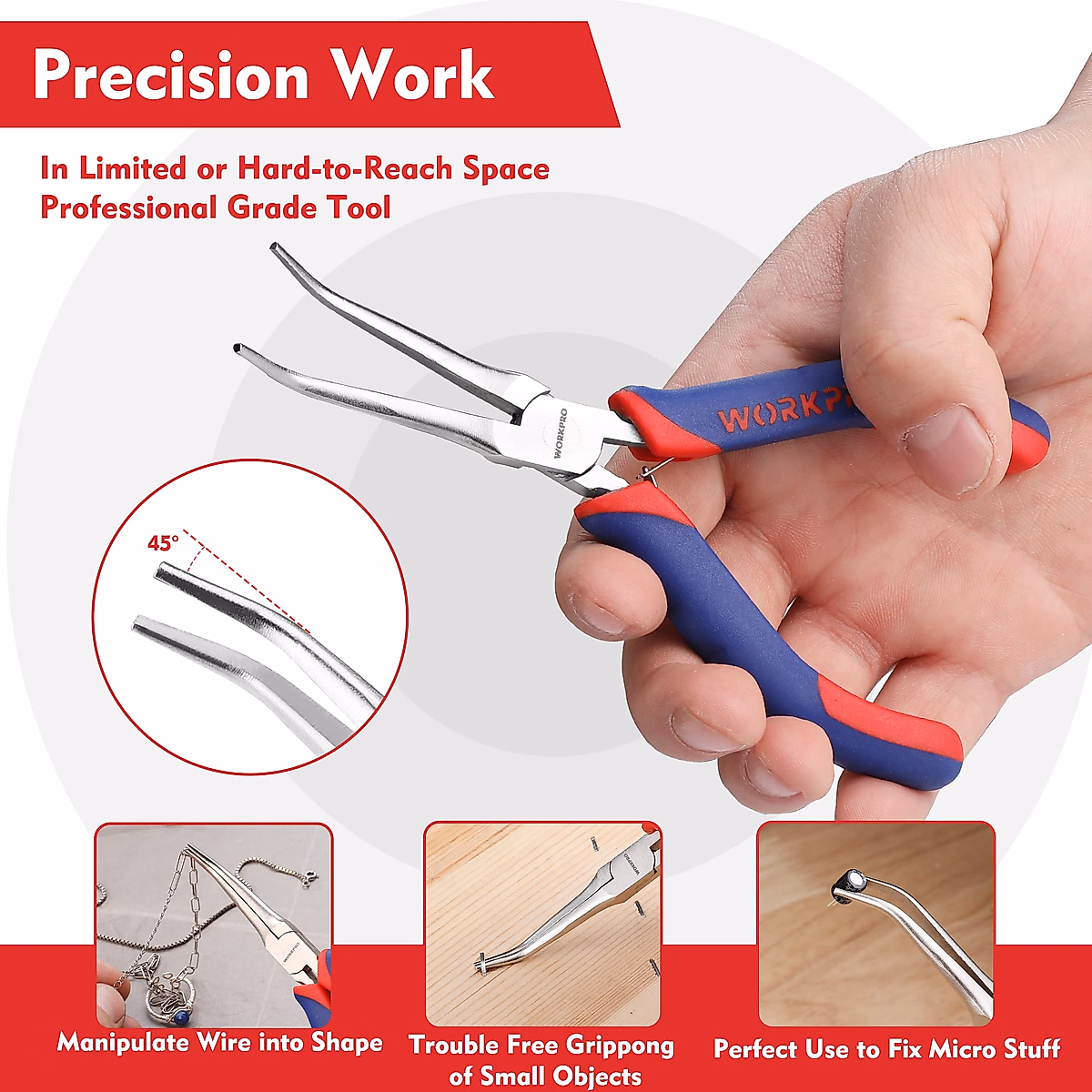 WORKPRO 12 in 1 Torx Screwdriver Set & WORKPRO 2-Piece 6" Mini Needle Nose Pliers Set