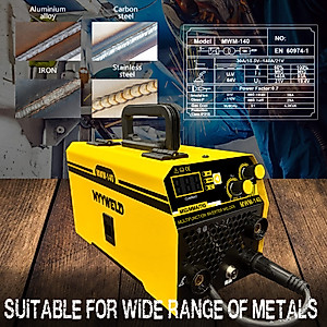 Mig welder, MYYWELD 140 MIG/Stick/Lift TIG 3 in 1 Welder 110V Gasless Flux Core Wire Welding Machine No Gas IGBT Inverter (MWM140)