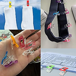 GMMA 50 Pcs Sewing Clips for Fabric Acrylic Multifunctional Quilting Clips，Quilting Supplies, Sewing Accessories and Supplies