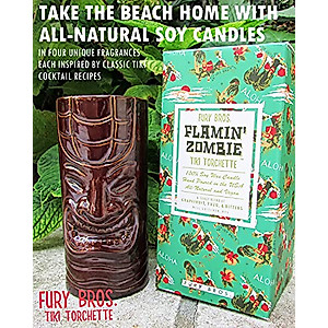 Tiki Torchette Candles from Fury Bros. | A 70-Hour Transport to The Tropics | Polynesian Painkiller - Pineapple, Coconut Cream, and Rum |Soy Wax, Vegan Friendly | Hand Poured in The USA, 12 oz