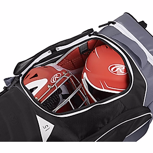 Rawlings | R1502 Wheeled Catcher's Bag | Baseball/Softball | Black