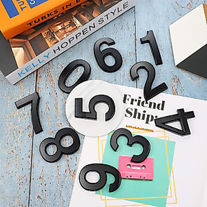 20 Pieces House Numbers Mailbox Numbers 0-9, 3D Door Address Numbers Self Adhesive Mailbox Numbers Sticker or House, Apartment, Office, Hotel Room, Mailbox Signs (Black, 2.76 Inch)