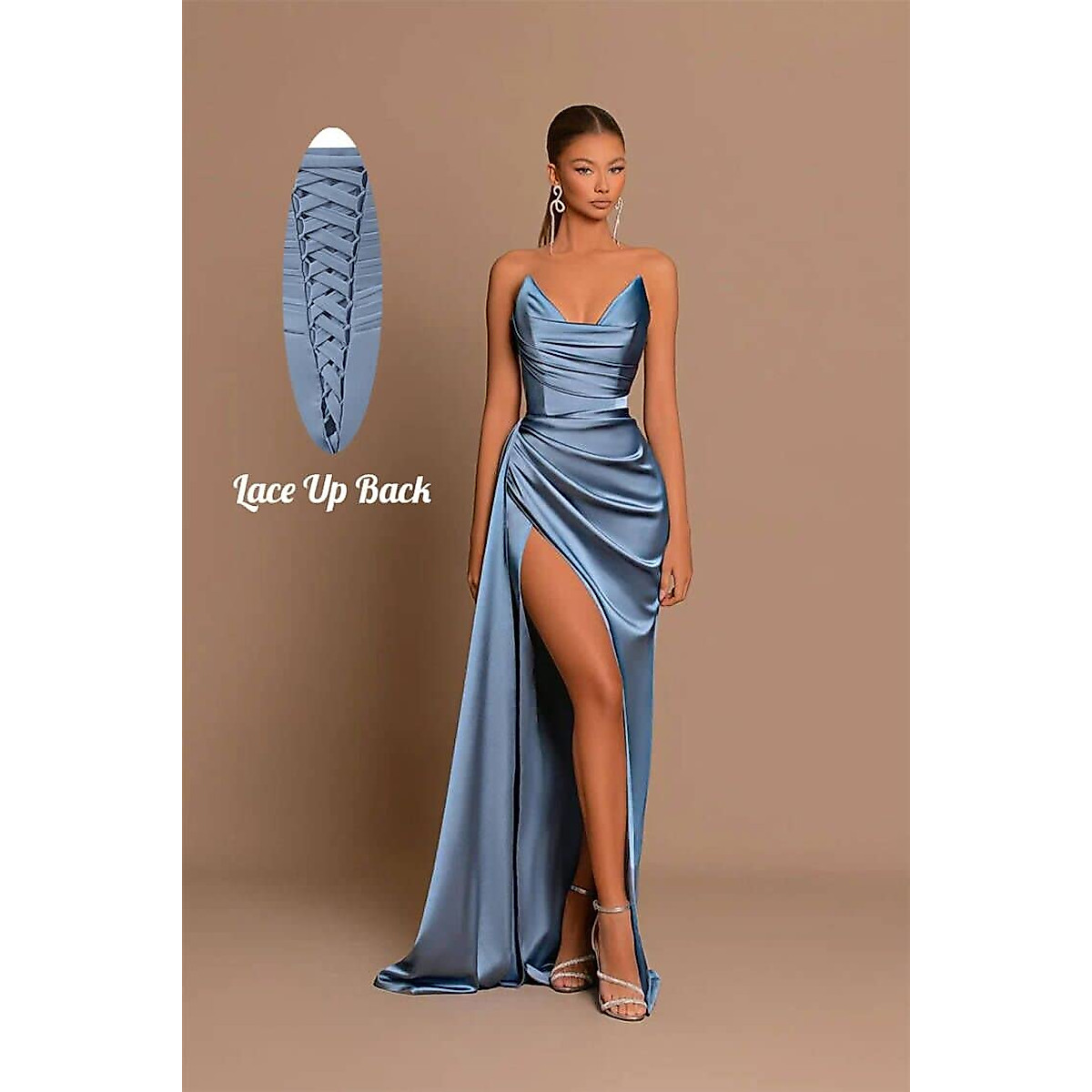 GUKARLEED Wisteria Prom Dress Satin Bridesmaid Dresses Off The Shoulder Formal Dress Long Ball Gown Size14