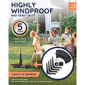 Baser Patio Umbrella Base w. fillable Sandbag Weights 110 LBS, up to 11.5 ft Patio Umbrella, Made of Recycled Materials in Denmark