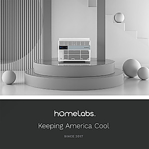 hOmeLabs 6,000 BTU Window Air Conditioner with Smart Control – Low Noise AC Unit with Eco Mode, LED Control Panel, Remote Control, and 24 hr Timer