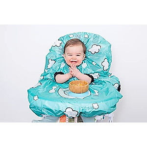 grabease Allover Waterproof Bib for Self-Feeding Infants and Toddlers, Machine Washable, Ages 6-24 Months, Pink