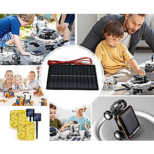 2Pcs Mini Solar Panels for Solar Power, 6V 220mA Mini Solar Panel Kit DIY Electric Toy Photovoltaic Cells Solar Epoxy Cell Charger with 1 Meter Wire 4.72"*3.54"(120mm*90mm)