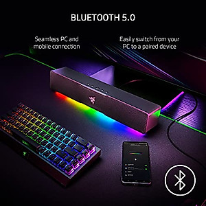 Razer Leviathan V2 X: PC Soundbar with Full-Range Drivers - Compact Design - Chroma RGB - USB Type C Power and Audio Delivery - Bluetooth 5.0 - for PC,-Laptop, Smartphones, Tablets & Nintendo Switch