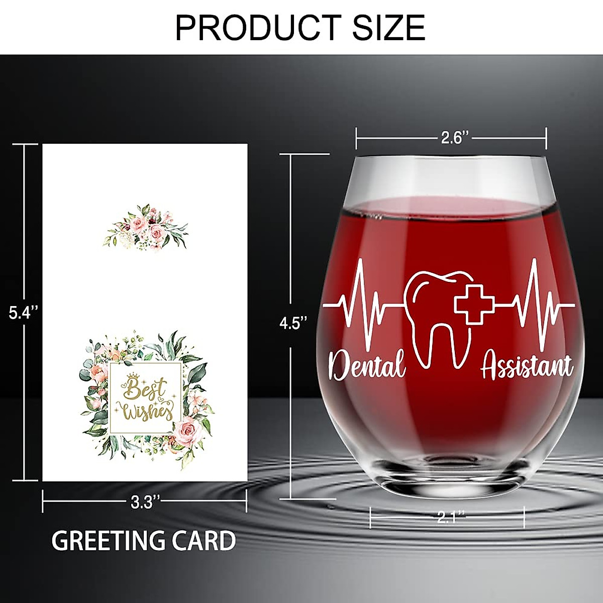 AGMDESIGN Funny Dental Assistant Wine Glass Gift Box, Inspirational Gifts for Dental Office, Glass Gifts for Dental Assistants, Gifts for Women, Gift for Dental Student