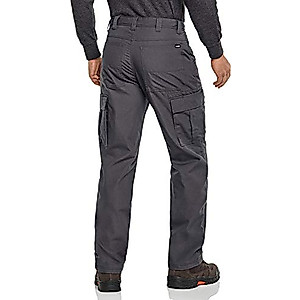 CQR Men's Winter Tactical Cargo Pants, Thermal Fleece Lined Outdoor Snow Ski Hiking Work, Fleece Cargo Charcoal, 38W x 30L