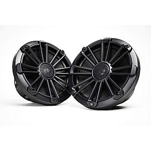 MB Quart NP1-120 Nautic Premium Waterproof Speakers (Black, Pair) – Marine Grade Speakers, Boat, RV, and Off-Road Vehicle Marine Audio, 3 Grill Colors (Black, Silver, White), 140 Watts, 8 Inch