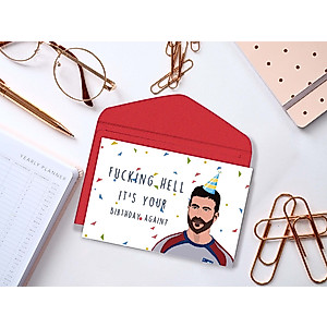 Longkado Funny Roy Kent Birthday Card, Humorous Lasso Bday Card for Him Her, Special Birthday Greeting Card