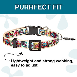 Max & Molly Fun & Whimsy Cat Collar with Jingle Bell, Breakaway Safety Buckle, Adjustable Sizing & Smart ID Personalized Tag for Girl or Boy Cats/Kittens, Comic Design