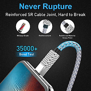 [MFi Certified] iPhone Charger 16FT/5M Lightning Cable Extra Long iPhone Charging Cord Nylon Braided Fast Apple Charger Cable iPhone 12 11 Pro X XS Max XR/8 Plus/7 Plus/6/6s Plus/5s /5c/Pad Mini Air