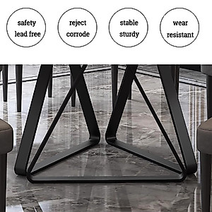 Marble Round Dining Table with Lazy Susan,Modern Kitchen & Dining Room Tables with Metal Base,Premium Circle Dining Table Pedestal Dining-Table Only(59.1" L x 59.1" W x 29.5" H, White & Black)