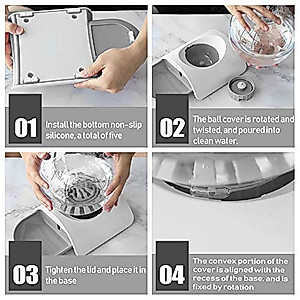 Gravity Waterer Feeder Dogs Pets Automatic Water Drinking Dispenser Fountain for Cats/Dogs Non-Slip 2.8L Grey