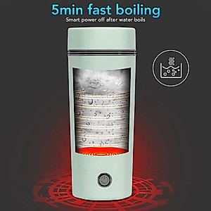 Travel Electric Kettle Water Boiler,Coffee Warmer Heater Portable Automatic Shut Off Water Boiler,Car Water Boiler Heater for Camping Outdoor Cup Mug Hot Tea (US Plug 110V)