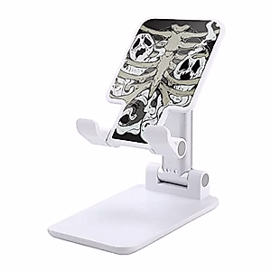 Ribcage Skeleton Ghosts Cell Phone Stand Foldable Tablet Holder Adjustable Cradle Desktop Accessories for Desk