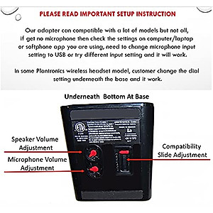 RJ9 Plug to USB Headset Adapter Compatible with Plantronics Jabra Sennheiser Wireless DECT Headsets for Use with Computers PC Laptop Mac Tablet Window Softphones Devices