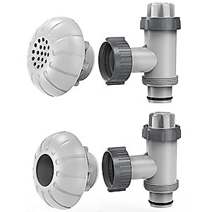 SUMMERBUDDY Above Ground Pool Parts, Replacement Pool Pump Part with Plunger Valve, 1.5" Outlet Strainer & Inlet Nozzle, Pool Hose Adapter for Sand Pump (Style 1)