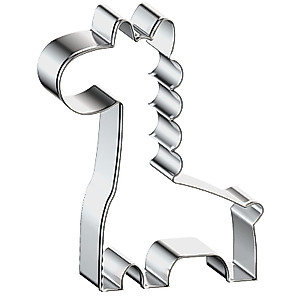 Giraffe Cookie Cutters Set 4 Inch - 6 Pieces Mother and Baby DIY Stainless Steel Metal Biscuit Mold with Sitting Baby Giraffe, Giraffe Face and Head Shapes Cutter for Baby Shower, Birthday Party