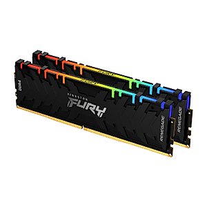 Kingston Fury Renegade RGB 16 GB (2 x 8 GB) 3600 MHz DDR4 CL16 Desktop Memory Kit of 2 KF436C16RBAK2/16