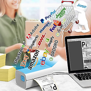 Jiose Thermal Label Printer - 4x6 Label Printer for Small Business Shipping Packages - One-Click Printing on Windows Mac Chrome Systems,Support USPS Shopify Ebay etc