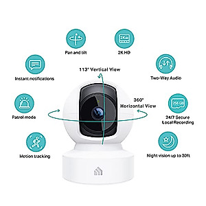 Kasa 4MP 2K Security Camera Outdoor Wired & 2K Security Camera for Baby Monitor Pan Tilt, 4MP HD Indoor Camera with Motion Detection, Two-Way Audio, Night Vision