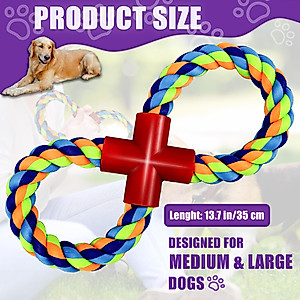 GHOBROFY Dog Rope Toys for Aggressive Chewers, Tough Dog Chew Toys for Medium Large Dog Breeds, Dog Grinding Teeth Chew Toys, Interactive Cotton Tug of War Dog Toy, Dark Color