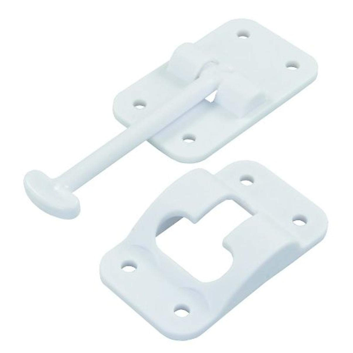 JR Products 10414 Plastic T-Style Door Holder - Polar White, 3-1/2"