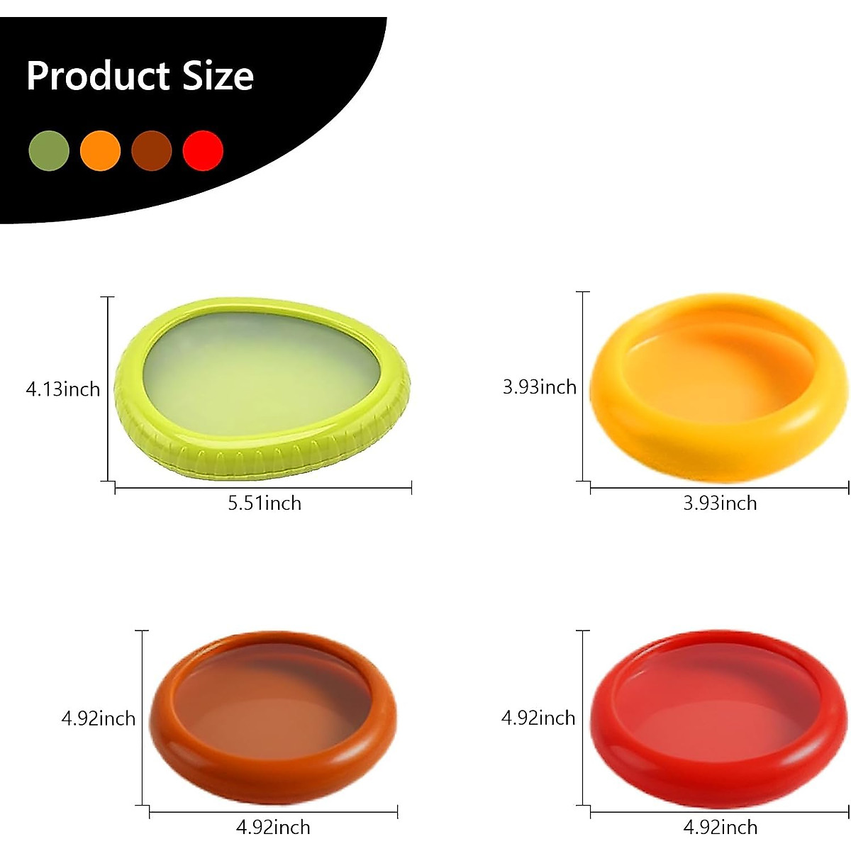 GuangMaii Silicone Fruit Storage Box, 4Pack Reusable Fruit and Vegetable Storage Containers, Fridge Keep Fresh Stretch Storage Pod with Lid for Lemons Garlic Tomato Peper Potatoes (Red, 4Pack)