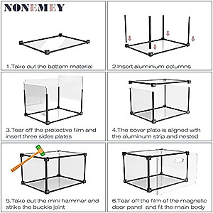 NONEMEY Clear Acrylic Shoe Storage Box Stackable Shoe Organizer, Foldable Storage Containers with Magnetic, Lids Side Open Display Case Organizer for Sneaker, Fully Transparent Design for Collectibles and Display (1 Pack)