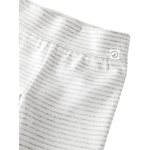 little planet by carter's unisex-baby 2-pack Terry Pants made with Organic Cotton, Grey/Heather Stripes, 3 Months