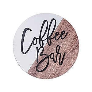 Baihui Coffee Bar Wall Decor Sign for Kitchen Farmhouse Wood Coffee Bar Accessories Coffee Station Decorations Coffee Bar Essentials Type 1 (Brown-white)