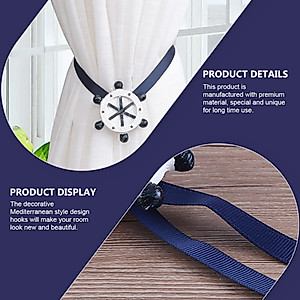 LIFKOME 2pcs Curtain Hook Magnetic Tie Back Window Magnetic Holdbacks Curtain Tiebacks Curtain Brackets for Curtain Rod Outdoor Curtains Curtain Buckle Simple Seaside Tassel Polyester