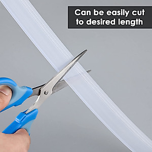 2 Roll Shower Bottom Door Strip Seal Clear Shower Door Seal Silicone RV Shower Door Bottom Seal Shower Door Sweep Replacement Parts for Bathroom Kitchen, 74 Inches In Total