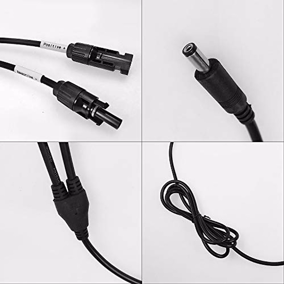 AIMTOM 6.6Ft Heavy Duty Waterproof Solar Male/Female Connector to DC 5.5mm x 2.1mm Solar Panel Adapter Cable for Charging SPS-155 SPS-194 Power Stations, Solar Generators or Rechargeable Battery Pack