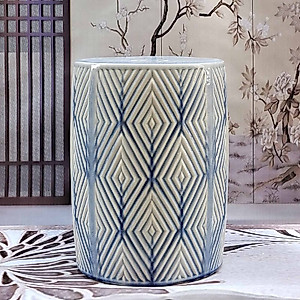 XARONF Modern Chinese Light Luxury Ceramic Drum Stools, Courtyard Garden Piers, Guzheng Stools, Living Room Replacement Shoes Embroidered Piers. (Color : Green)