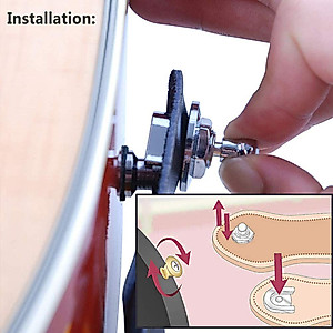 2 Pcs Guitar Strap Lock Button End Pins for Acoustic Classical Electric Bass Ukulele (Gold)