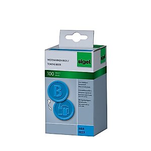 Sigel WM005 Tokens Beer, Blue, Ø 0.98 inch, 100 pcs.